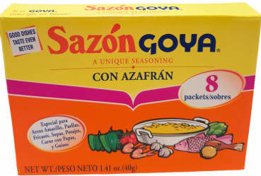 Goya Sazon con Azafran 8 sobres 40g - Variedades Latinas