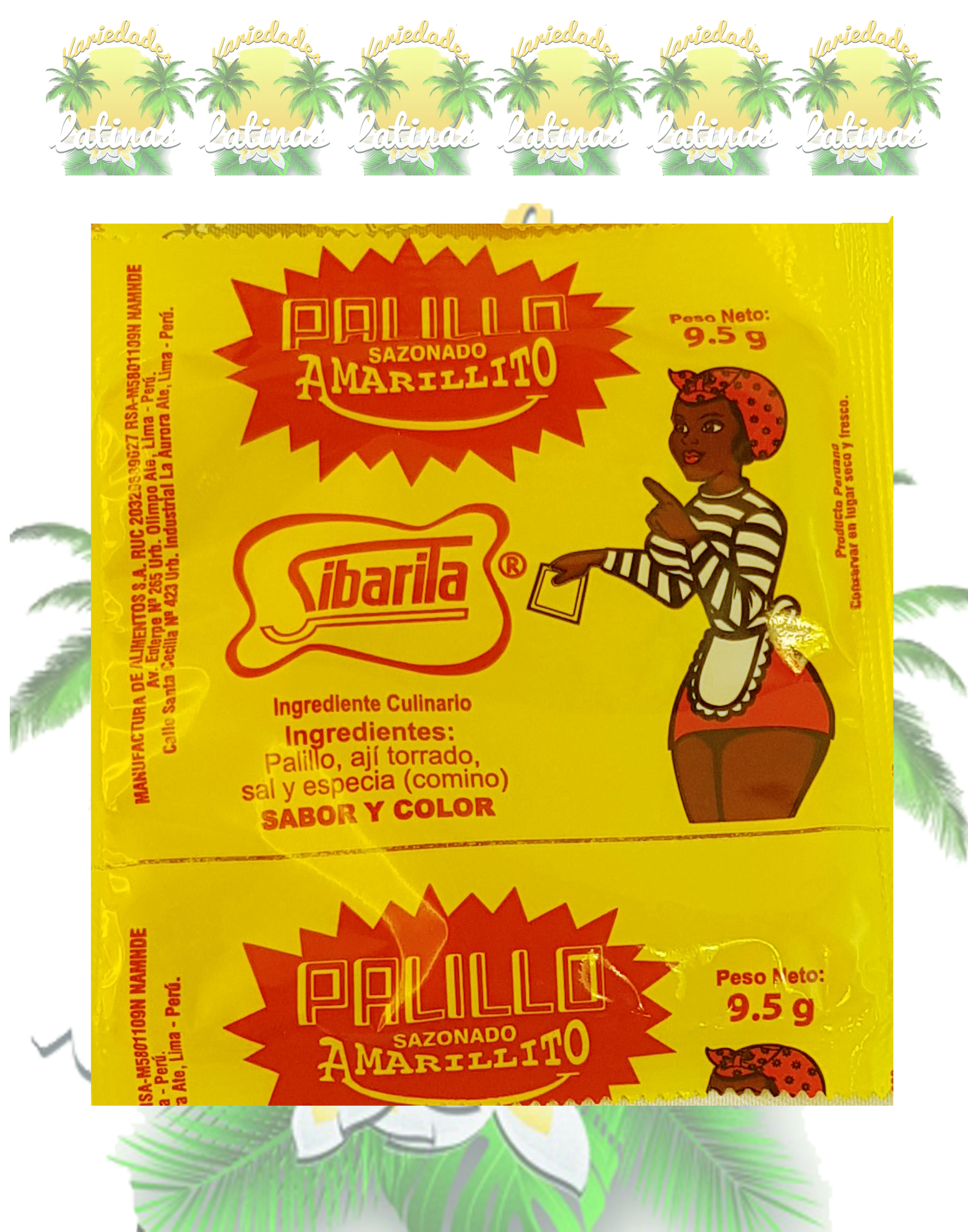 Sibarita-Palillo amarillito sazonado 9.5g-3 unidades - Variedades Latinas